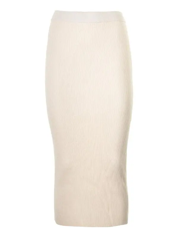 Michael Kors High Waisted Knitted Skirt - White
