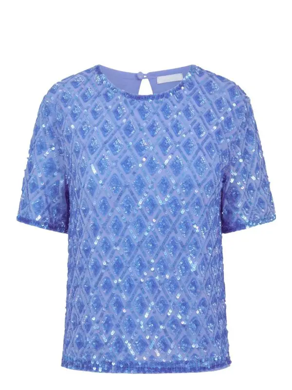 P.a.r.o.s.h Sequin Embellished T-shirt - Blue