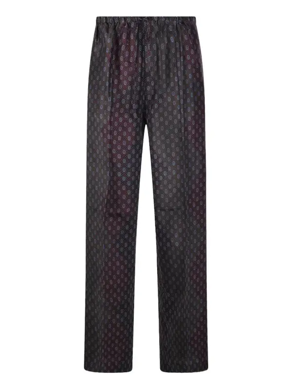 Dries Van Noten Straight-leg Trousers With All-over Graphic Pattern - Burgundy