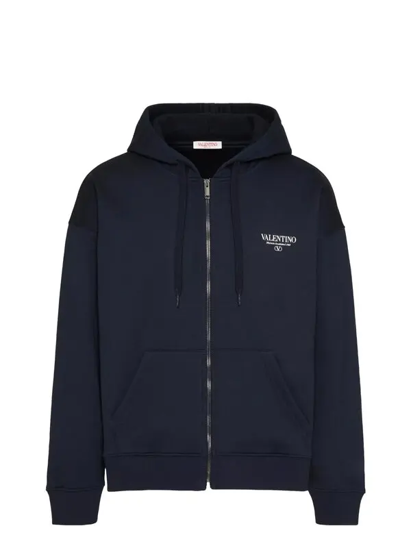 Valentino Garavani Drawstring Zip-up Jacket - Black