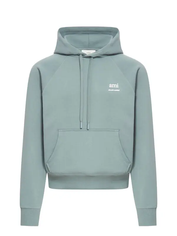 Ami De Coeur Logo-printed Drawstring Hoodie - Gray