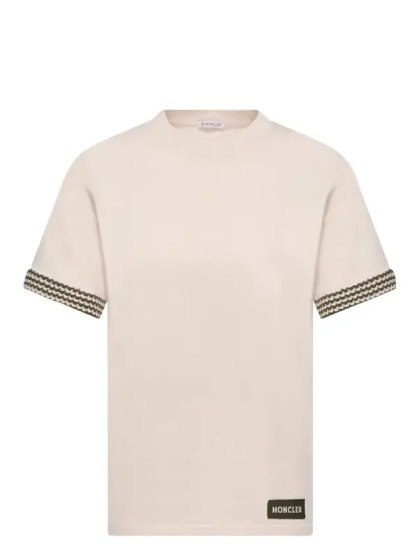 Moncler Logo Patch Crewneck T-shirt - Pink