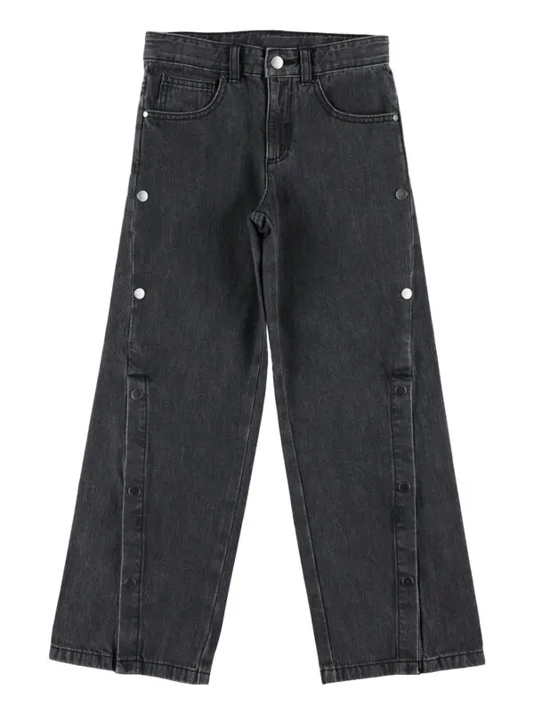 Stella McCartney Wide Leg Jeans With Button Detail - Black