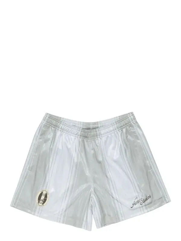 Acne Studios Striped Logo Shorts - Grey
