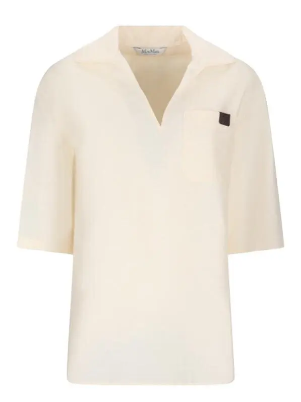 Max Mara Osiride V-neck Short-sleeved Top - White