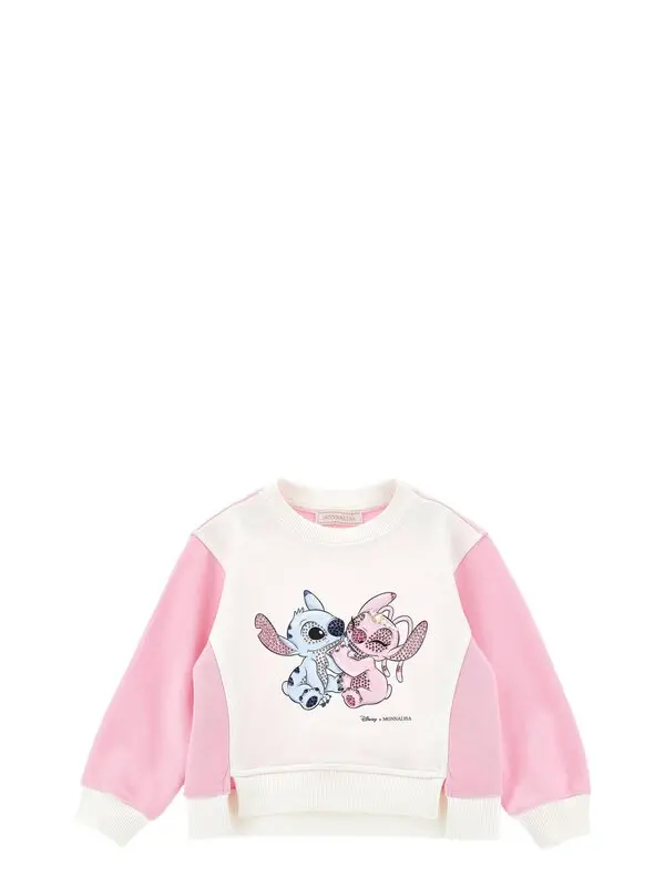 Monnalisa Disney X Stitch Angel Sweatshirt - Pink