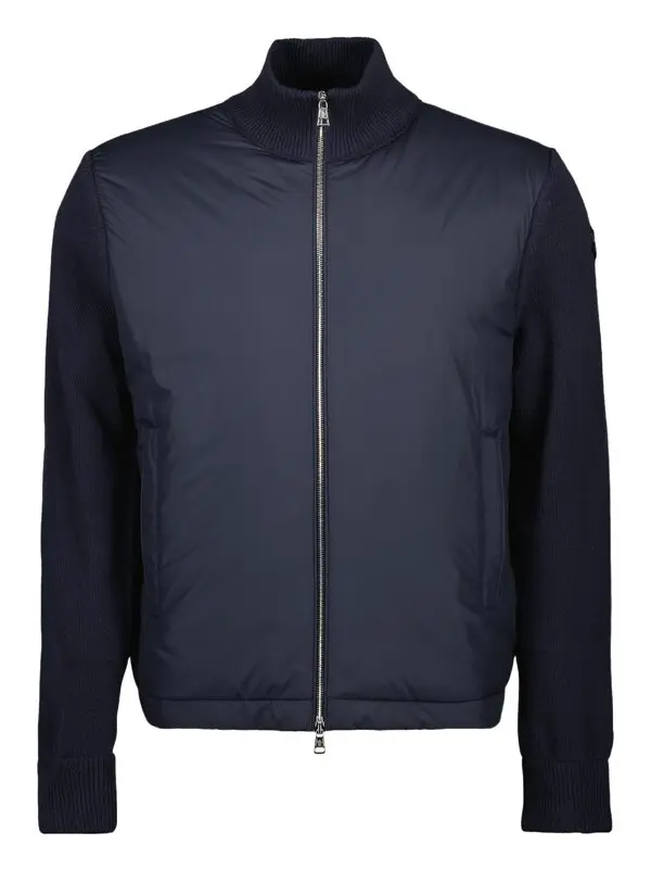 Moncler Logo Patch Padded Jacket - Midnight Blue