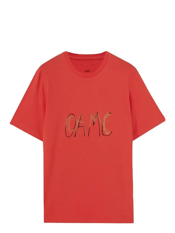 OAMC Open-necked Black Shirt - Red
