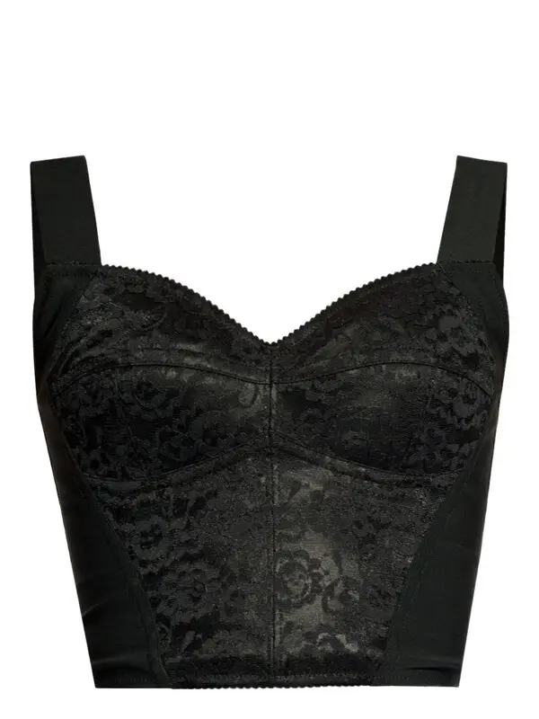 Dolce & Gabbana Motif Jacquard Top - Black