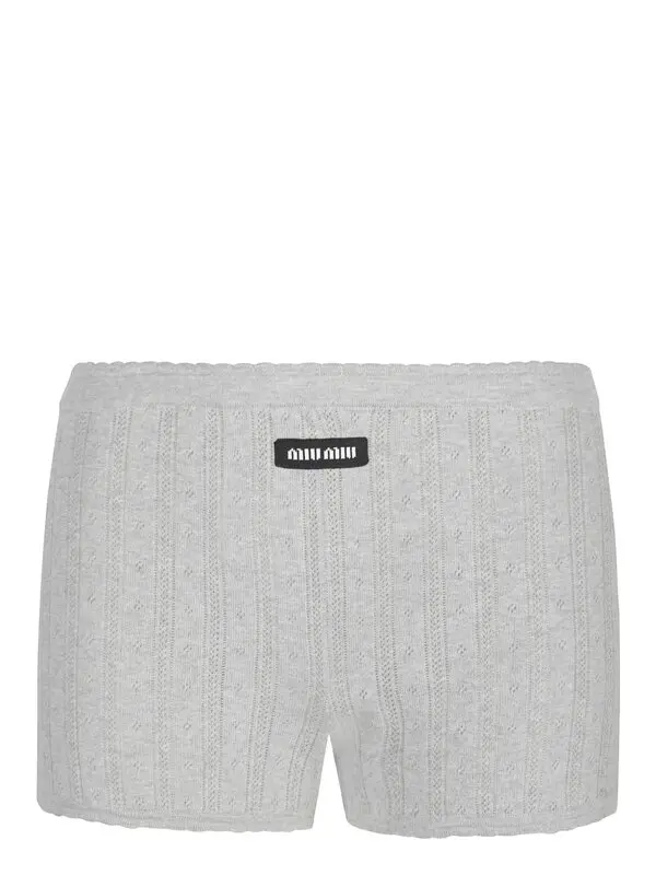 Miu Miu Logo Shorts - Grey