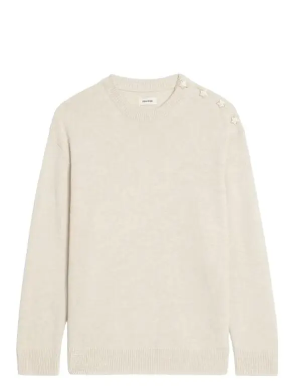 Zadig&Voltaire Swyna Star-embellished Crewneck Jumper - Cream