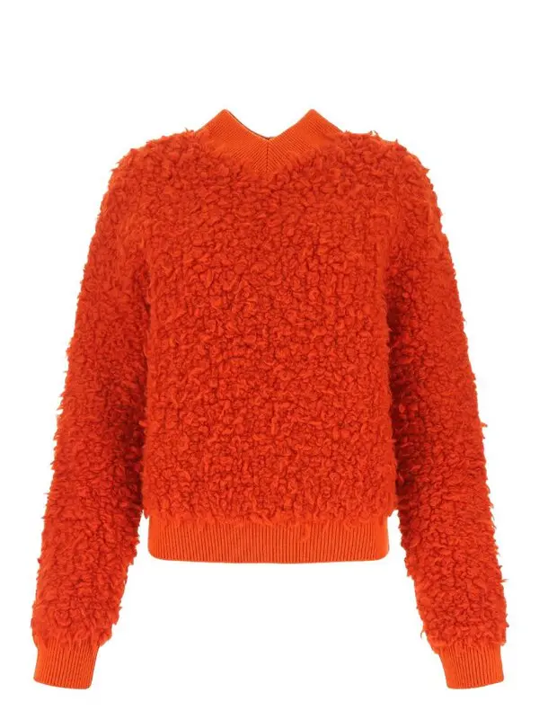 Bottega Veneta Relaxed Fit Ribbed V-neck Jumper - Red