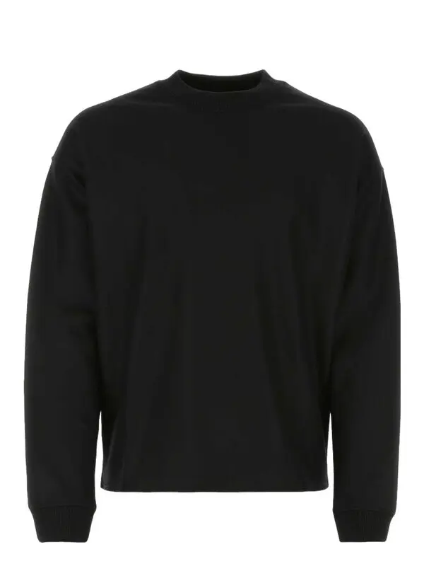 JIL SANDER Woolen Crew Neck Sweatshirt - Black
