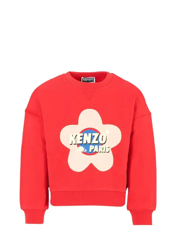 Kenzo Floral Print Crewneck Sweatshirt - Orange