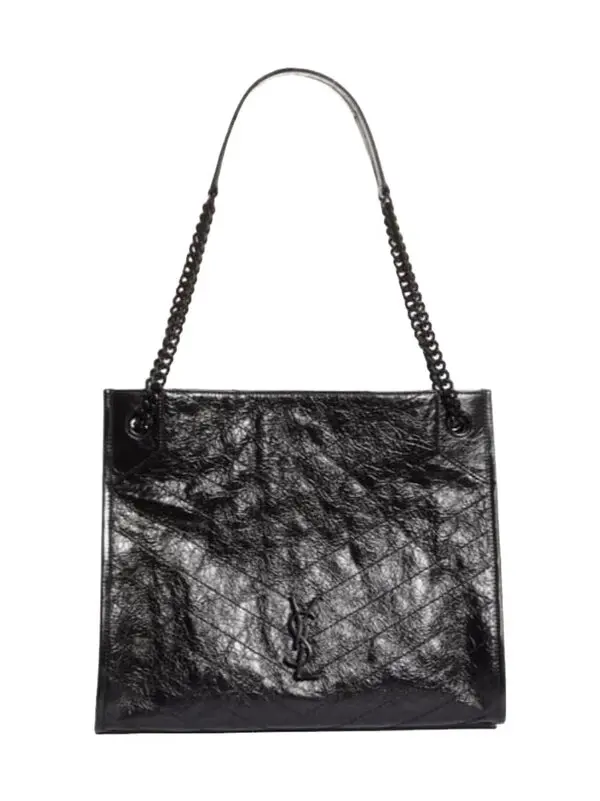 Saint Laurent Niki Logo Plaque Shoulder Bag - Black