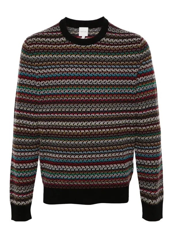 Paul Smith Pattern Intarsia Knitted Jumper - Black