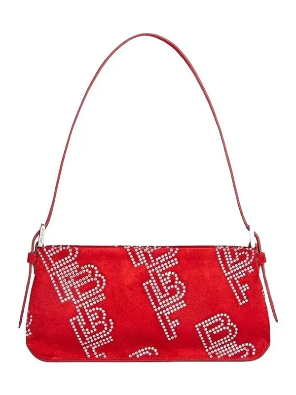 By Far Dulce Embellished Zipped Shoulder Bag - Red