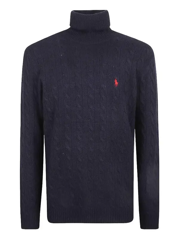 Polo Ralph Lauren Embroidered High-neck Knit Jumper - Black