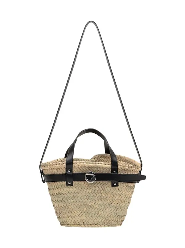 Coperni Logo Plaque Woven Shoulder Bag - Beige