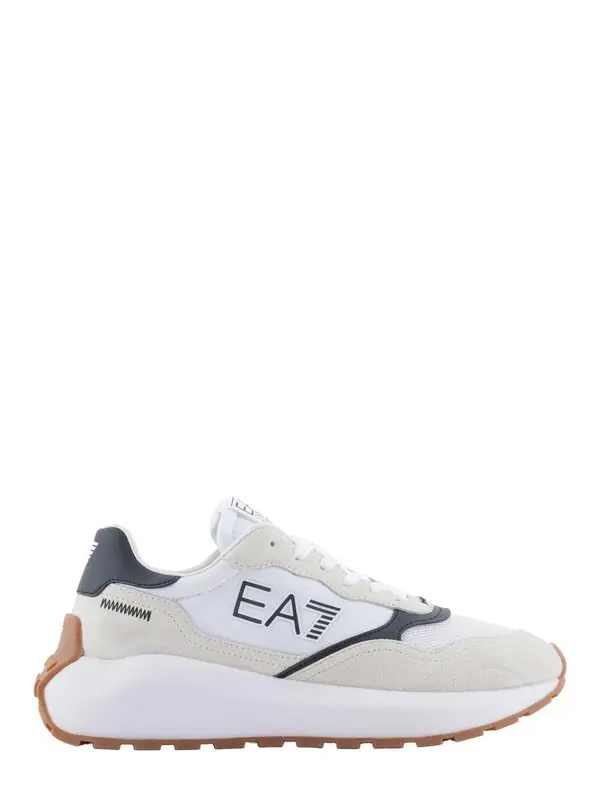 EA7 Printed Lace-up Sneakers - White