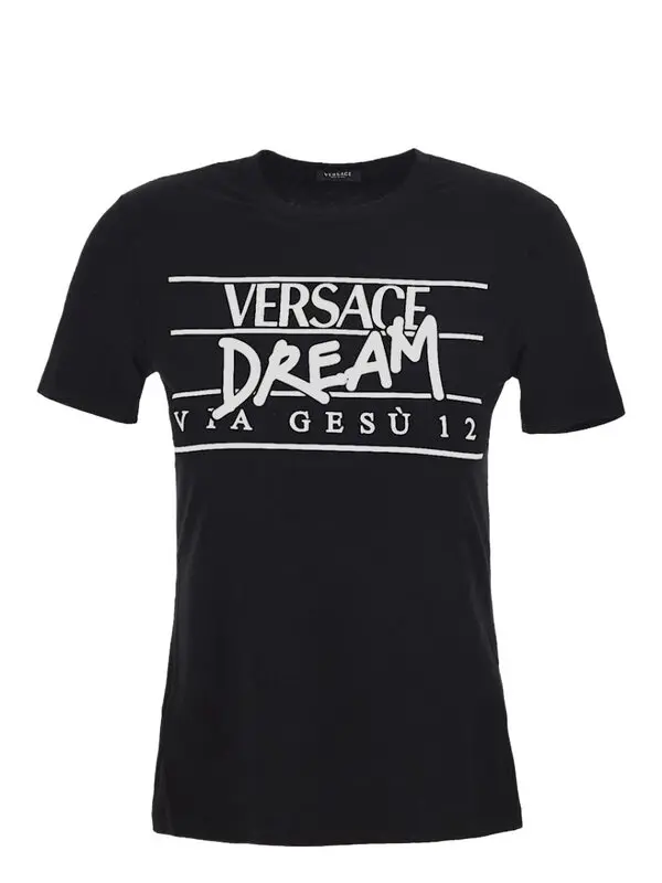 Versace Short Sleeve Dream Print T-shirt - Black