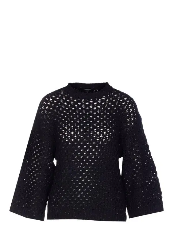 Fabiana Filippi Open Knit Crewneck Jumper - Black