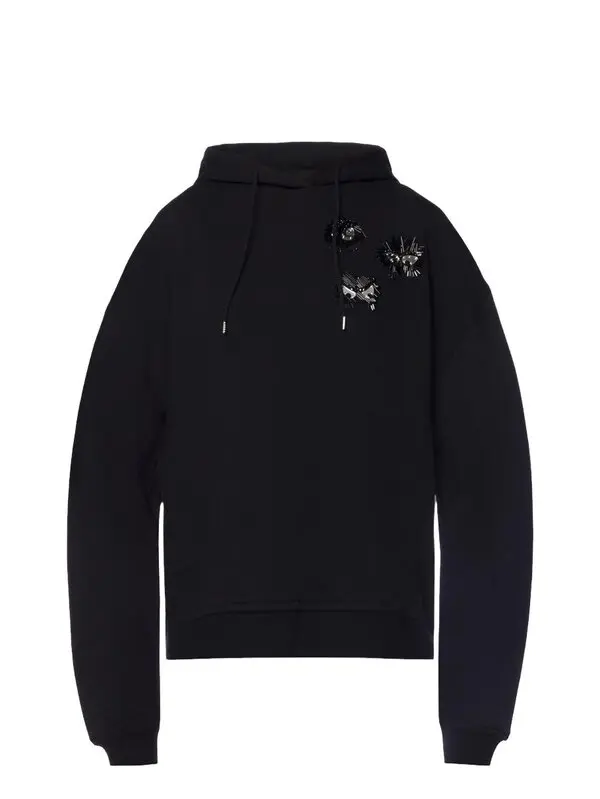Alexander McQueen Logo Embellished Hoodie - Black