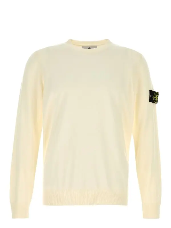 Stone Island Logo Patch Crewneck Sweater - Ivory