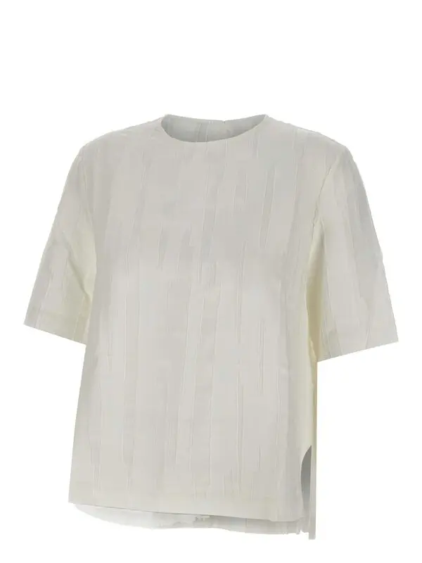 Loulou De Saison Textured Short-sleeve Top - White