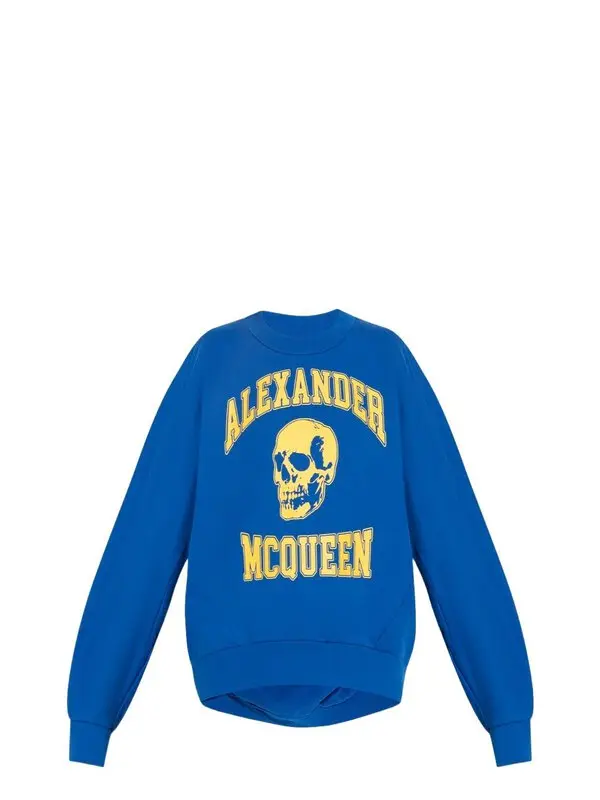 Alexander McQueen Skull Print Crewneck Sweatshirt - Blue