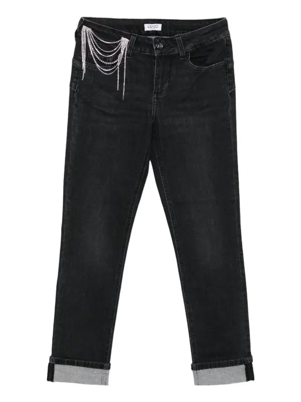 Liu Jo Embellished Skinny Fit Jeans - Black