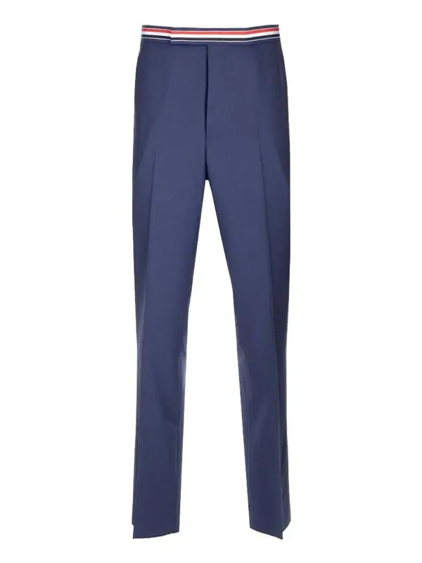 Thom Browne Straight-leg Trousers With Rwb Detail - Blue