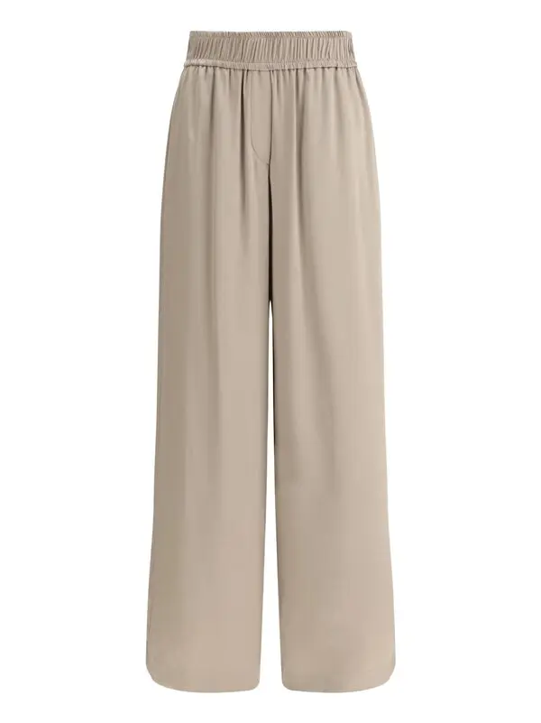 Brunello Cucinelli Palazzo Straight Leg Pants With Elasticated Waist - Nude