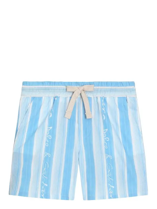 Dolce & Gabbana Striped Poplin Shorts - Light Blue