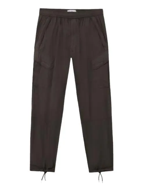 Stone Island Elasticated Waistband Cargo Trousers With Drawstring Cuffs - Leaden