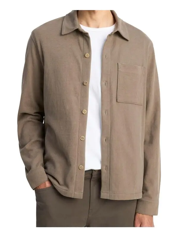 Vince Sueded Cotton Overshirt Jacket - Brown