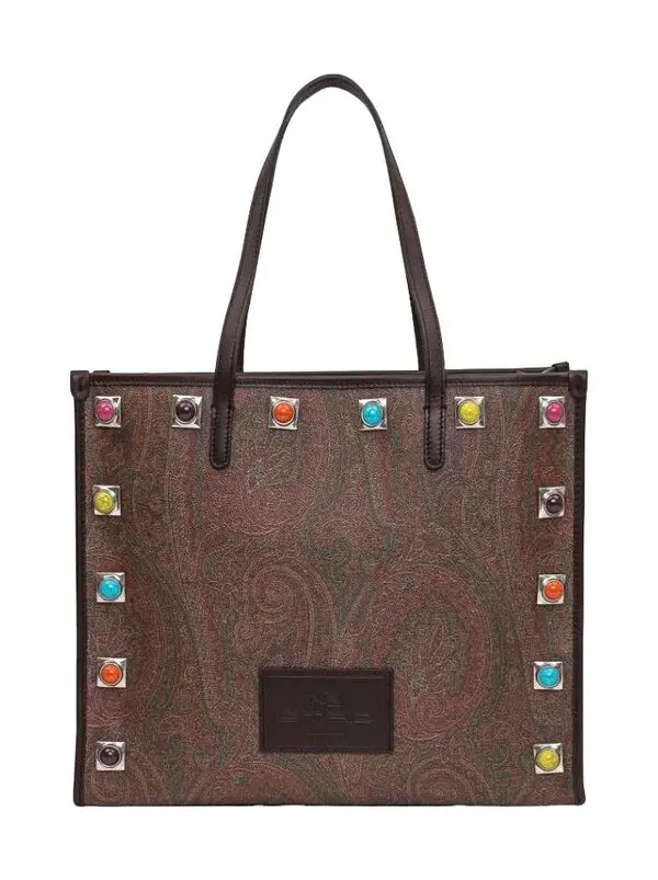 Etro Medium Paisley Crown Me Shopping Bag - Brown