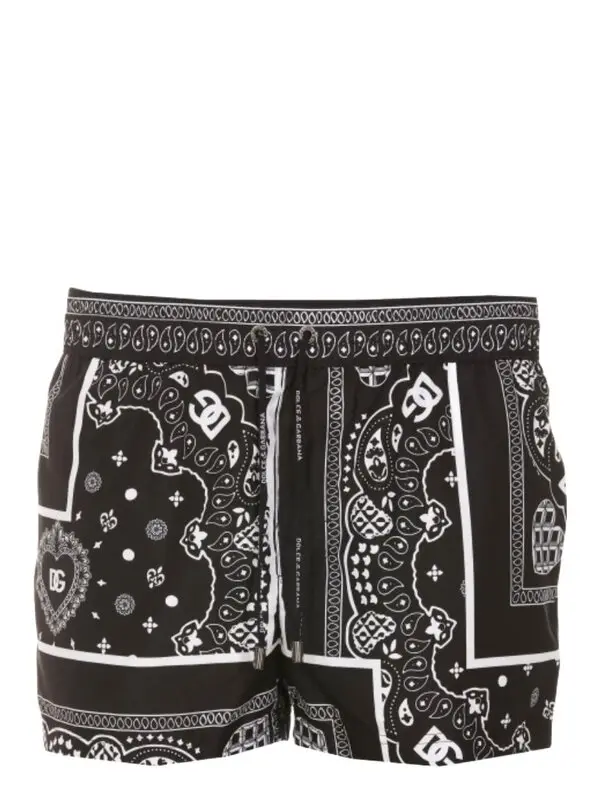 Dolce & Gabbana Bandana Print Swim Shorts - Black