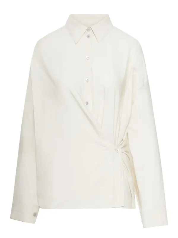 LEMAIRE Straight Collar Twisted Shirt - Light Cream