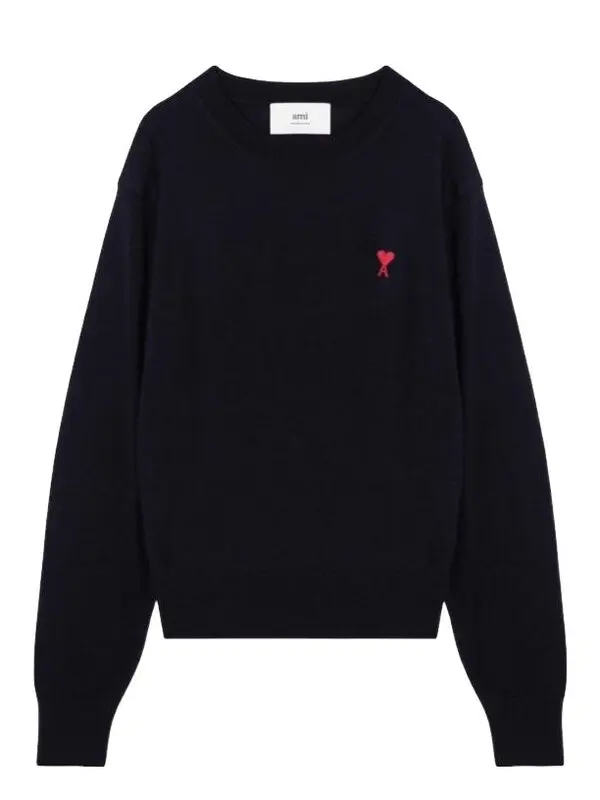Ami De Coeur Embroidered Knitted Jumper - Black
