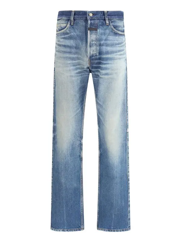 Fear Of God Straight Leg Denim Jeans - Medium Blue