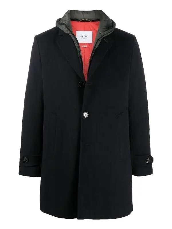 PALTO' Geraldo Wool Coat With Trapezoidal Lapel - No