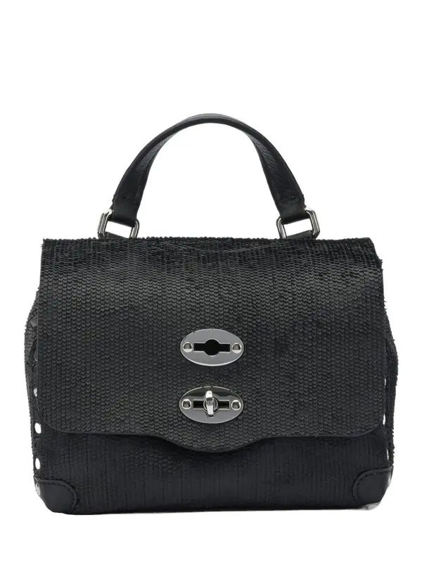 ZANELLATO Baby Postina Twist Lock Shoulder Bag - Black