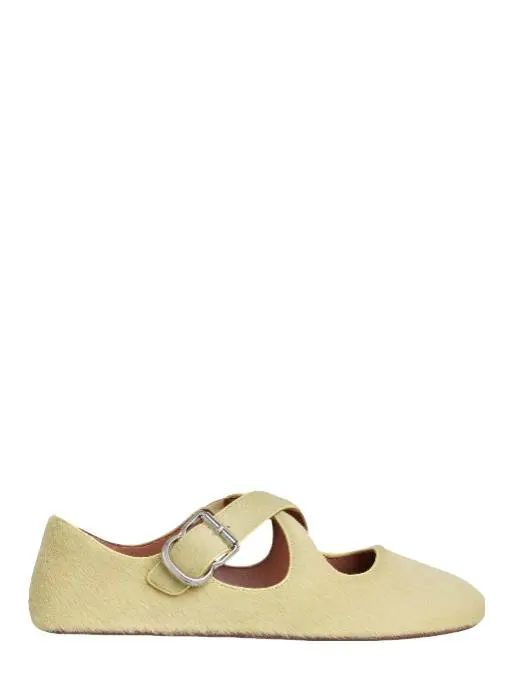 Alaïa Criss-cross Ballet Flats - Lemon Yellow