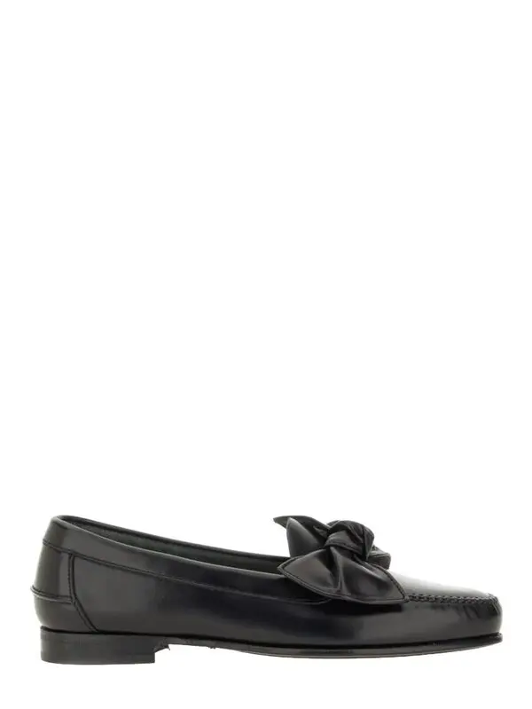 Hereu Bow Detail Slip-on Loafers - Black