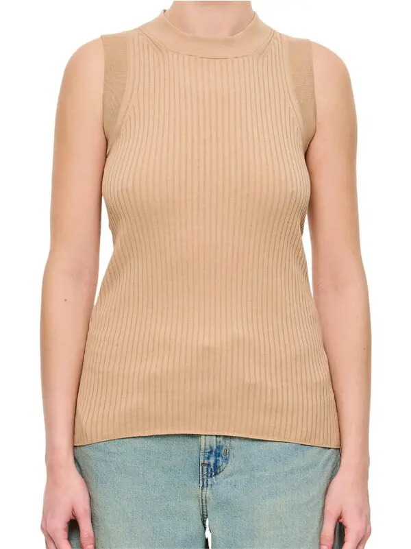 Sportmax Tione Crewneck Sleeveless Tank Top - Nude