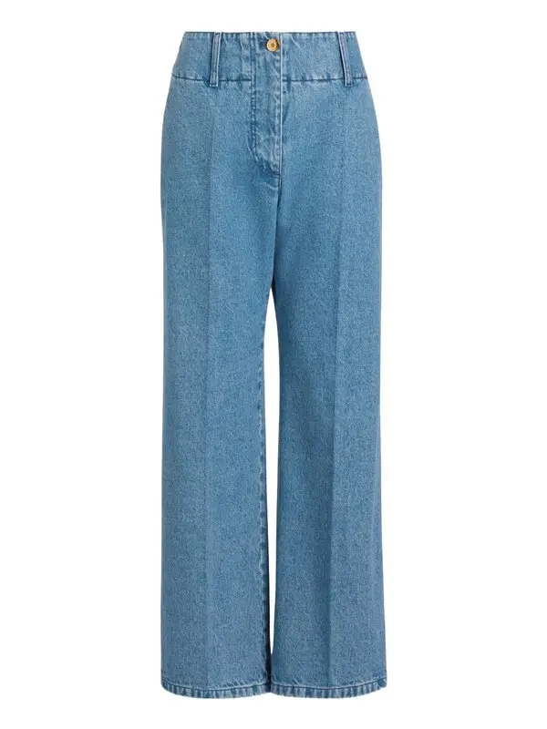 PATOU Wide-leg Jeans In Heritage Wash Cotton Denim - Blue