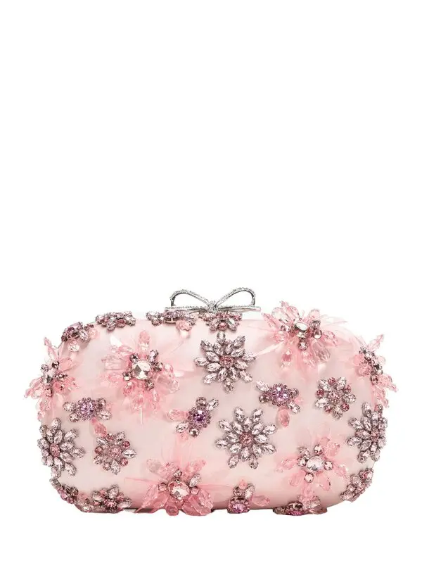 SELF-PORTRAIT Embellished Clutch Bag - Pink