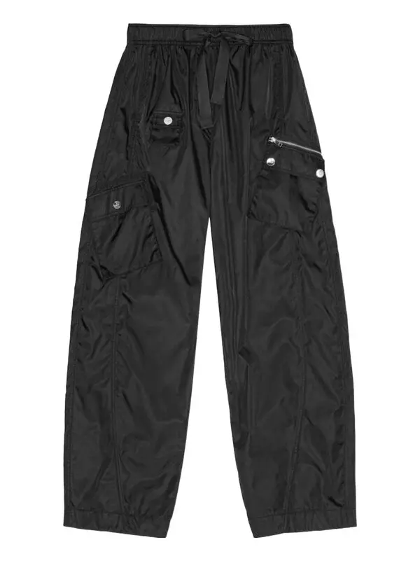 GANNI Elasticated Drawstring Waistband Trousers - Black