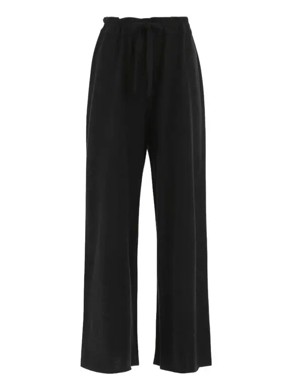 JIL SANDER Drawstring Wide-leg Knitted Trousers - Black
